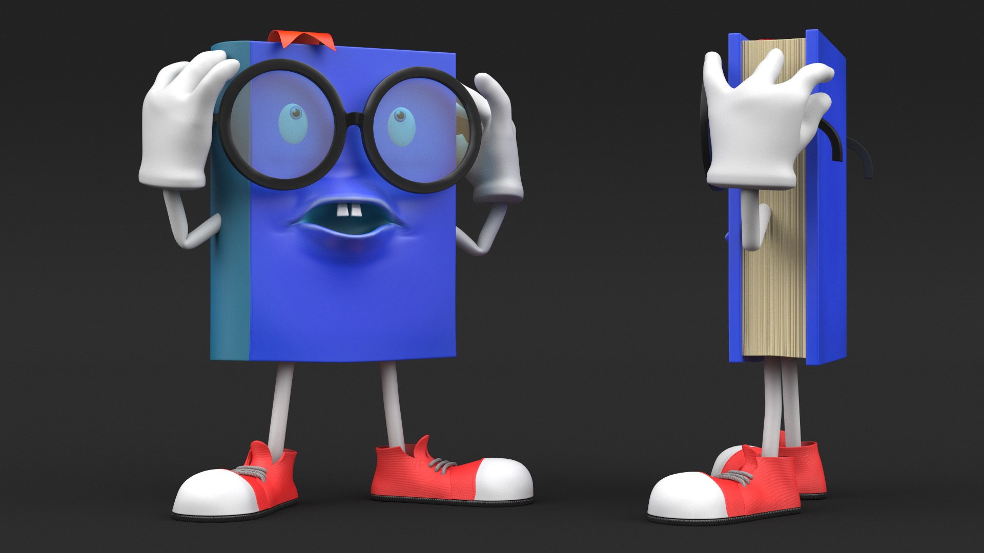 Blue Book Character Weary Pose 3D Model - TurboSquid 2128321