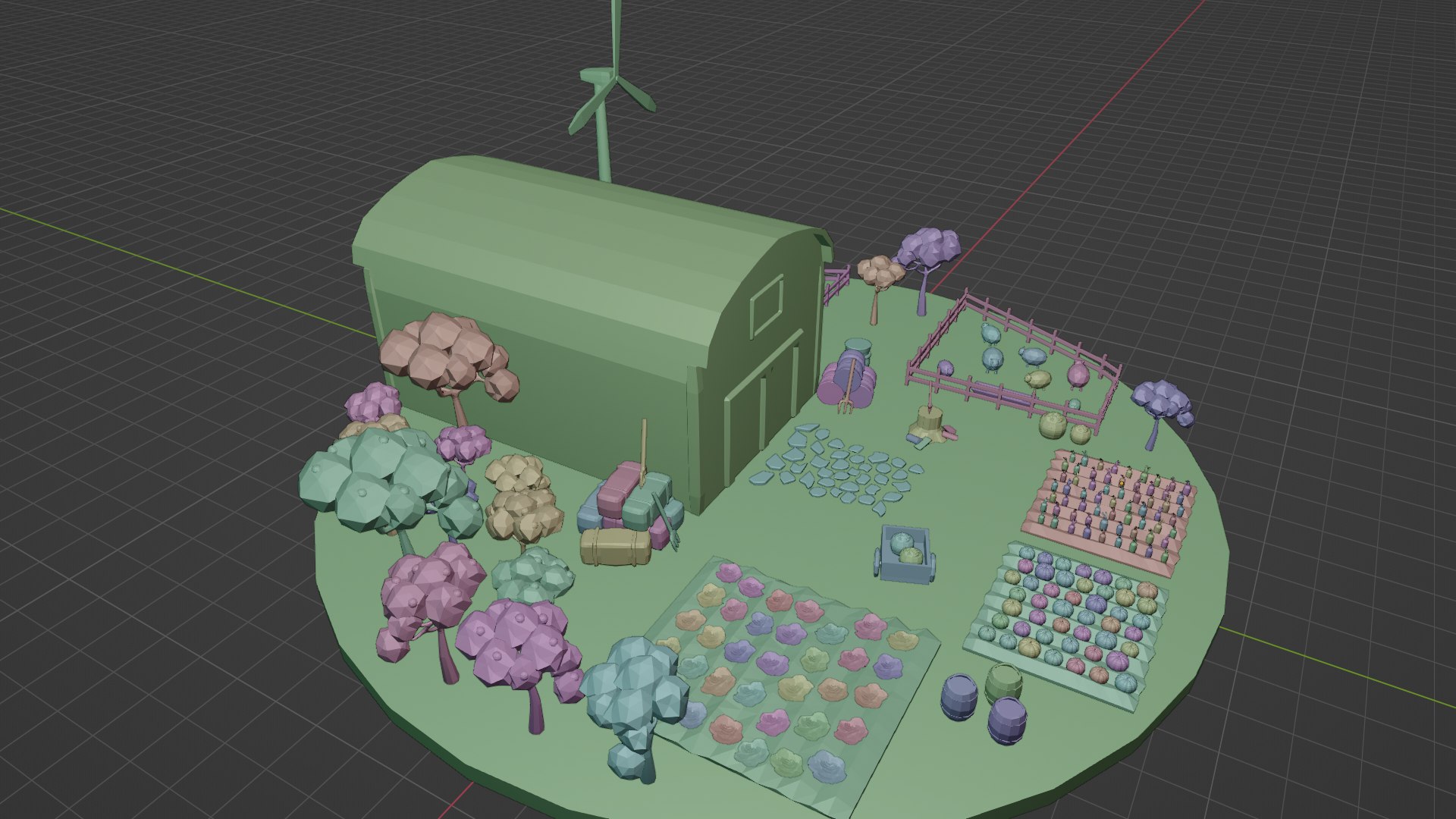 3D Low Poly Farm - TurboSquid 2060574