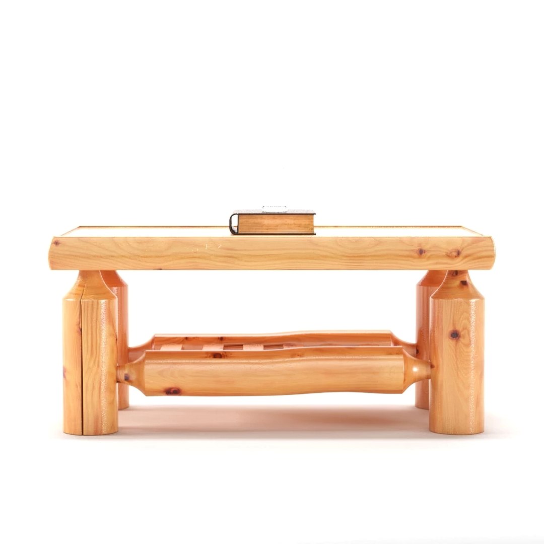 Free Cedar Log Coffee Table 3D Model - TurboSquid 1950895