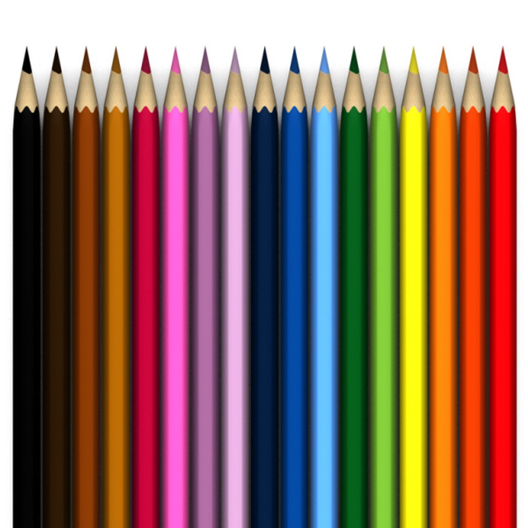 3d Model 17 Colored Pencils