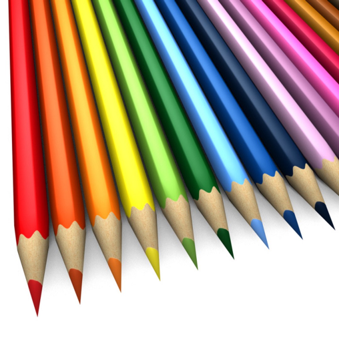 3d Model 17 Colored Pencils