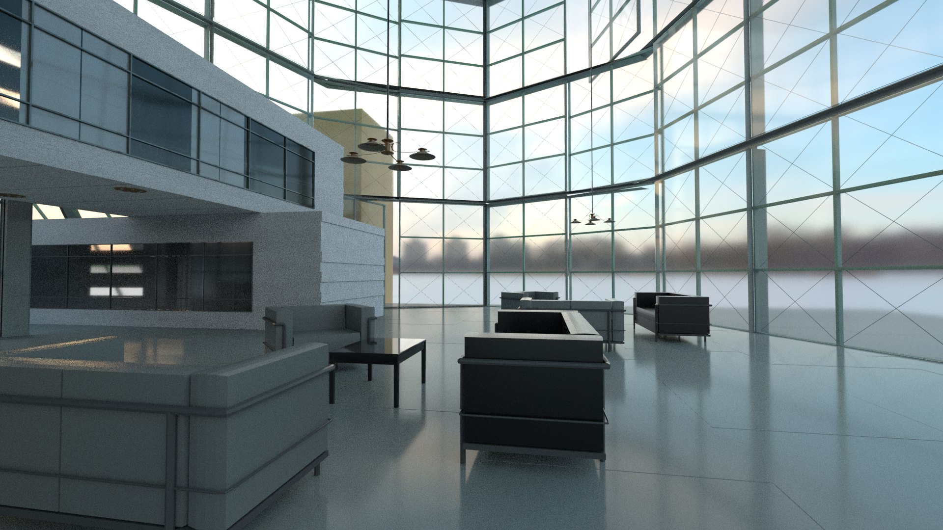 Modern Hall Interior Model - TurboSquid 2343359