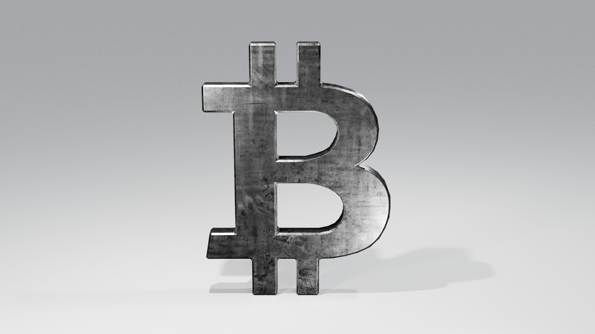 3D model symbol silver bitcoin - TurboSquid 1709398