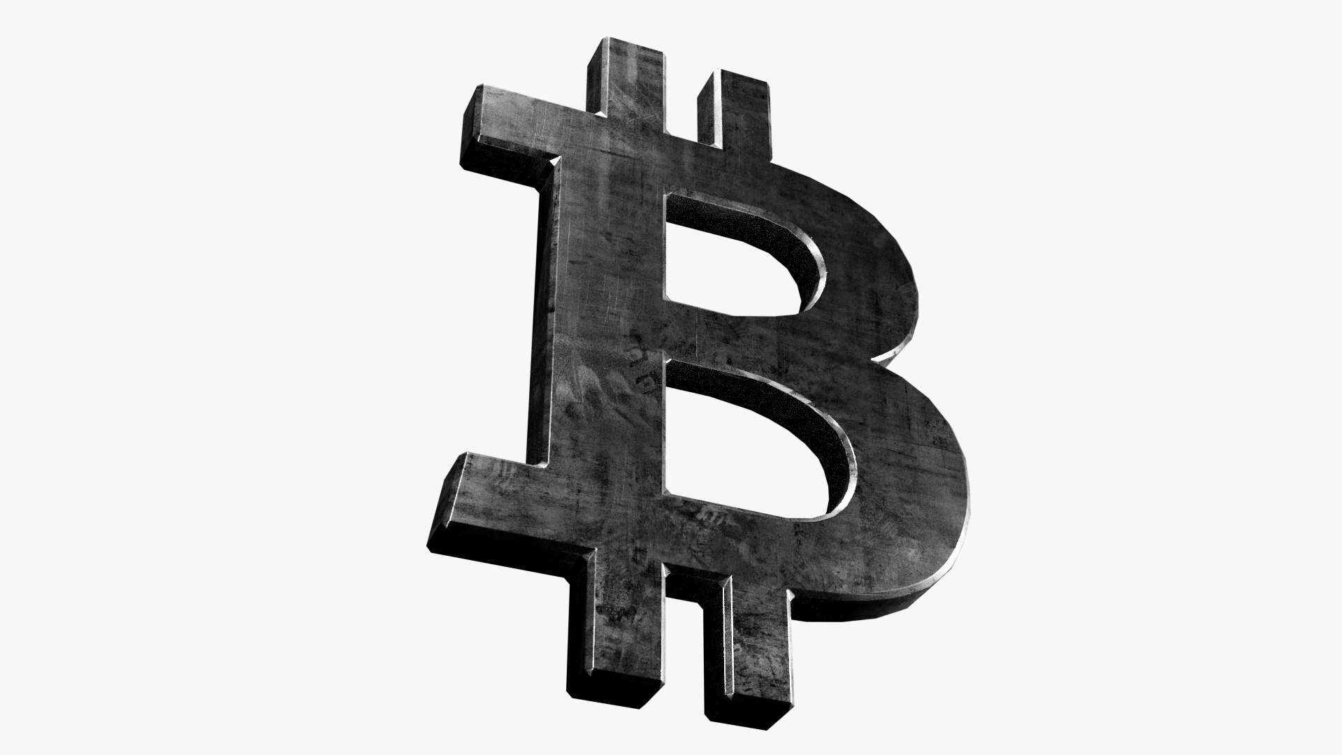 3D model symbol silver bitcoin - TurboSquid 1709398