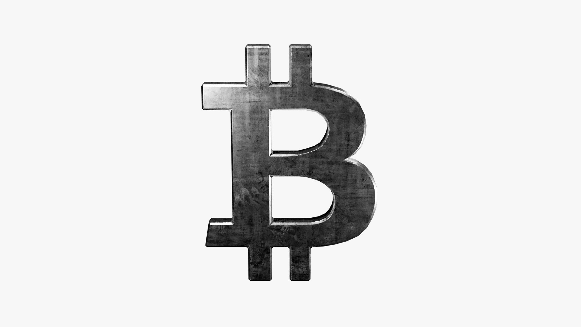 3D model symbol silver bitcoin - TurboSquid 1709398