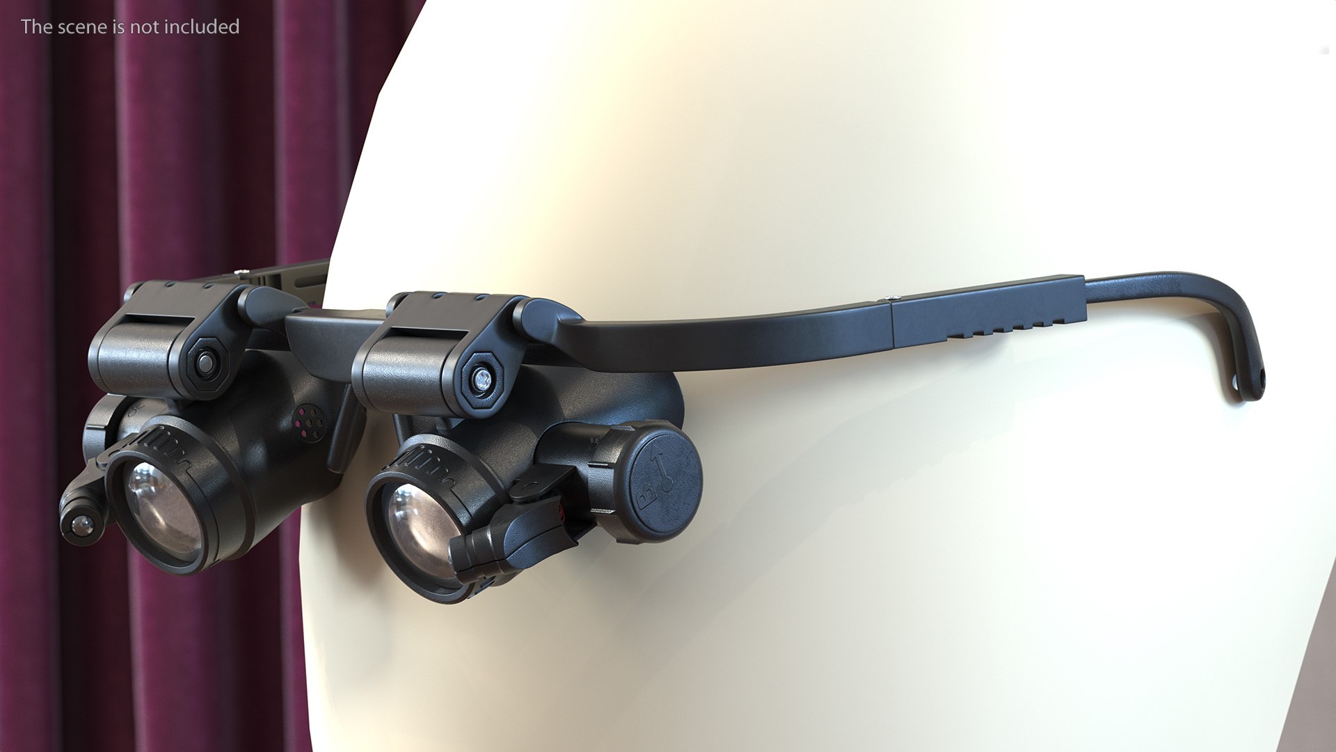 Binocular Head Mount Black Magnifier Glasses model - TurboSquid 2051129