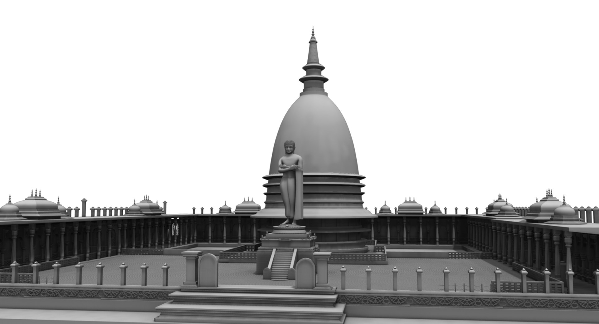Budha temple 3D model - TurboSquid 1437920