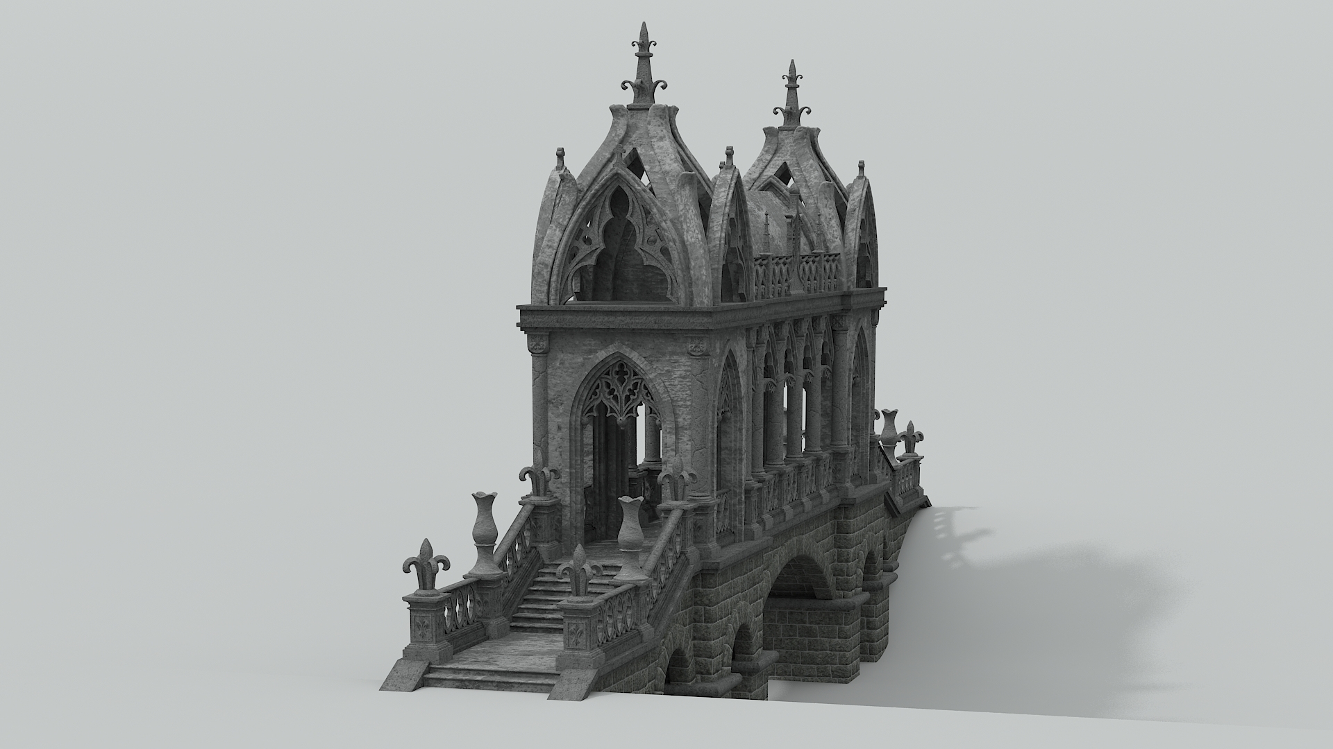 Gothic bridge 3D model - TurboSquid 1185373