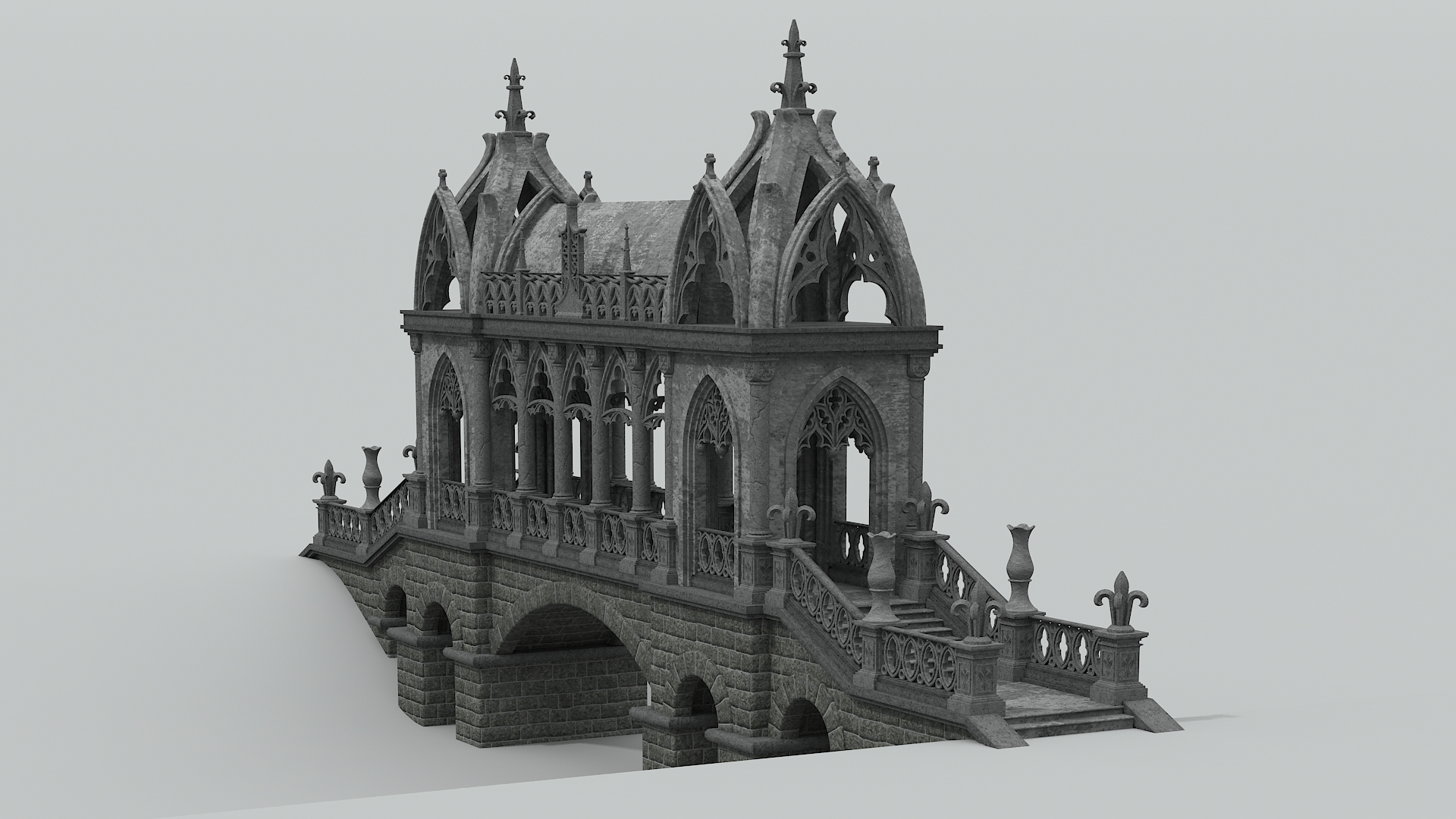 Gothic bridge 3D model - TurboSquid 1185373