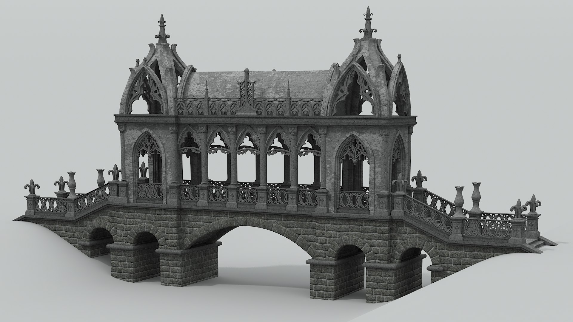 Gothic Bridge 3D Model - TurboSquid 1185373