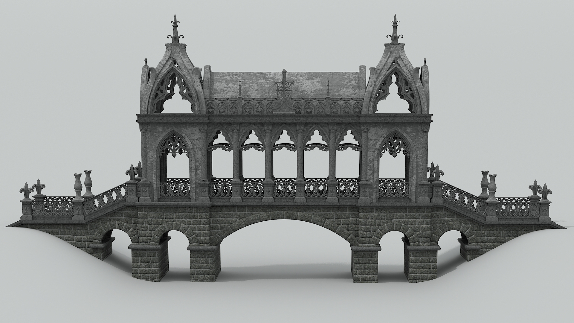 Gothic bridge 3D model - TurboSquid 1185373