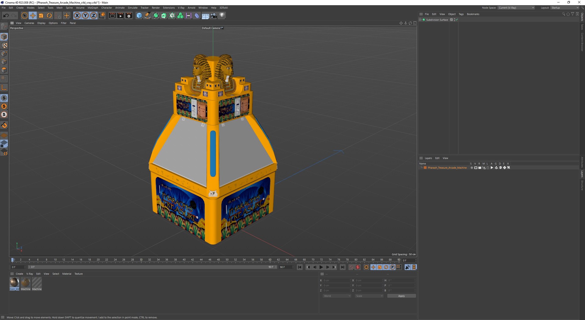 3D Pharaoh Treasure Arcade Machine - TurboSquid 2320904