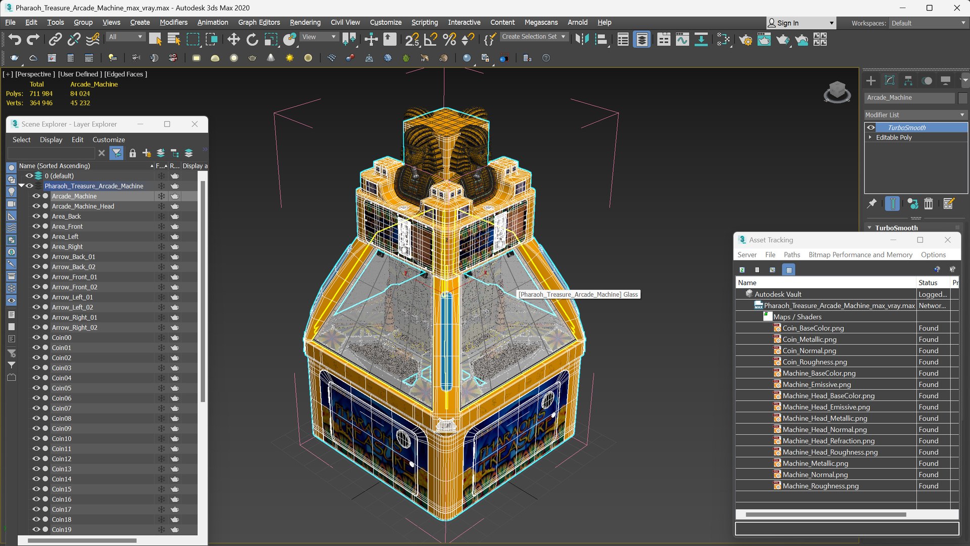 3D Pharaoh Treasure Arcade Machine - TurboSquid 2320904
