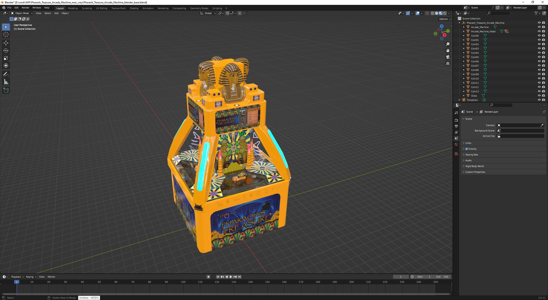 3D Pharaoh Treasure Arcade Machine - TurboSquid 2320904