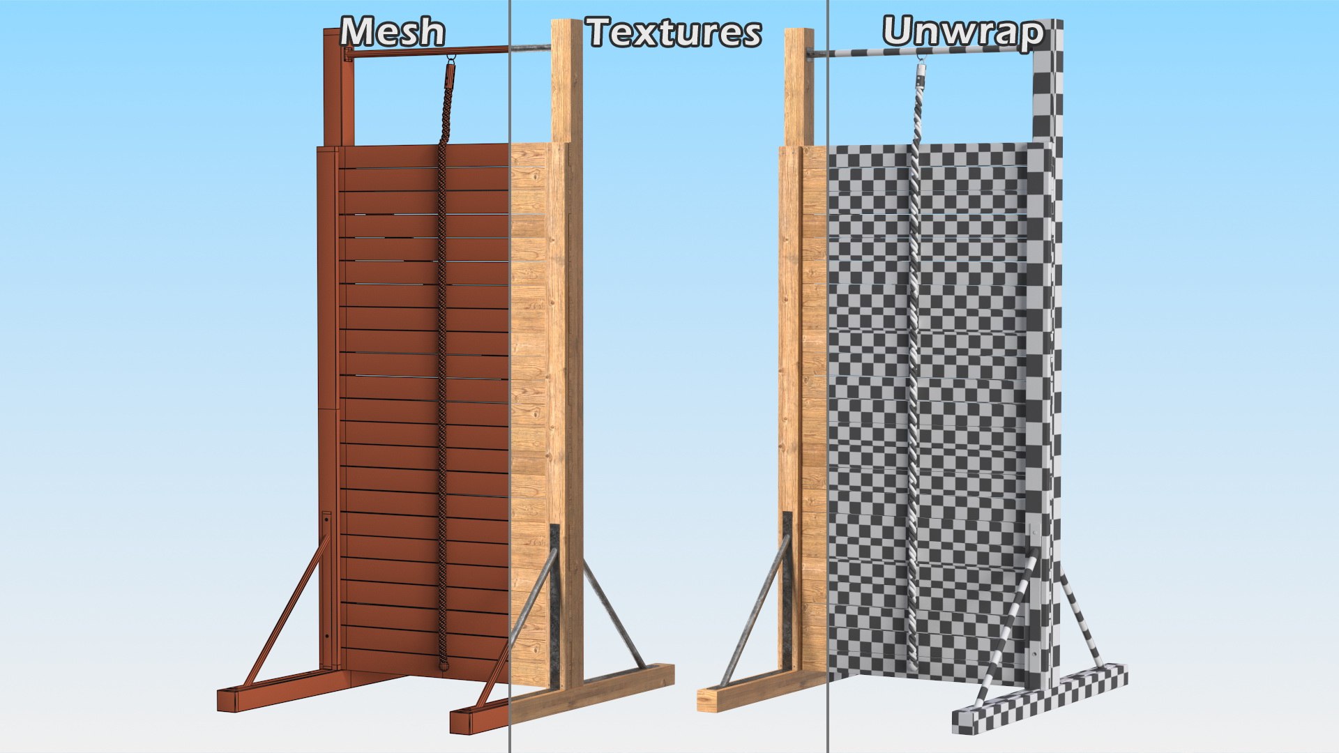3D Obstacle Course Wall With Rope Old - TurboSquid 1902501