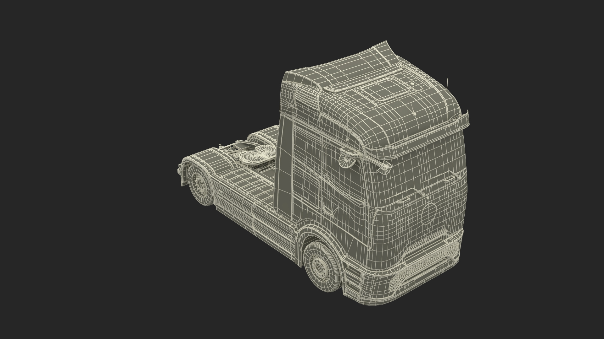 3D Model Long Haul Tractor Cab Unit Black Rigged For Maya - TurboSquid ...