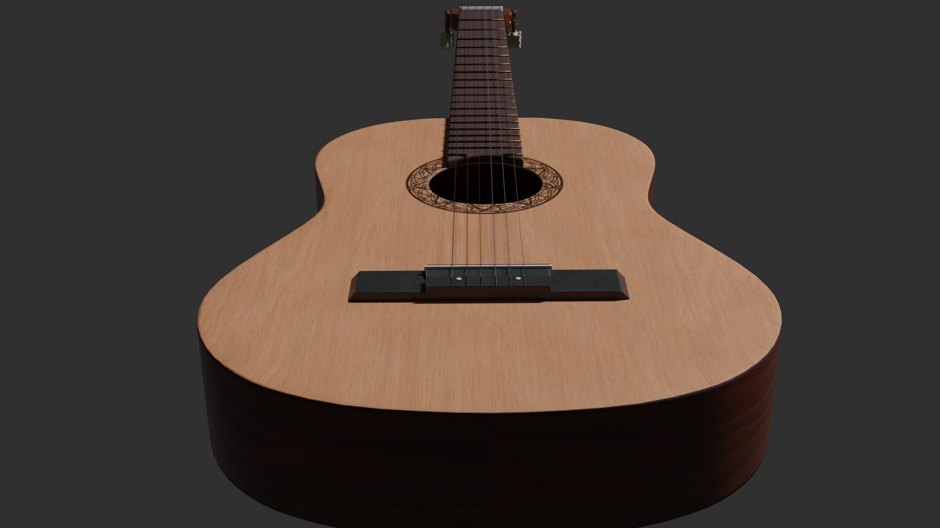 Acoustic guitar Low-poly PBR 3D model Low-poly 3D model 3D model ...