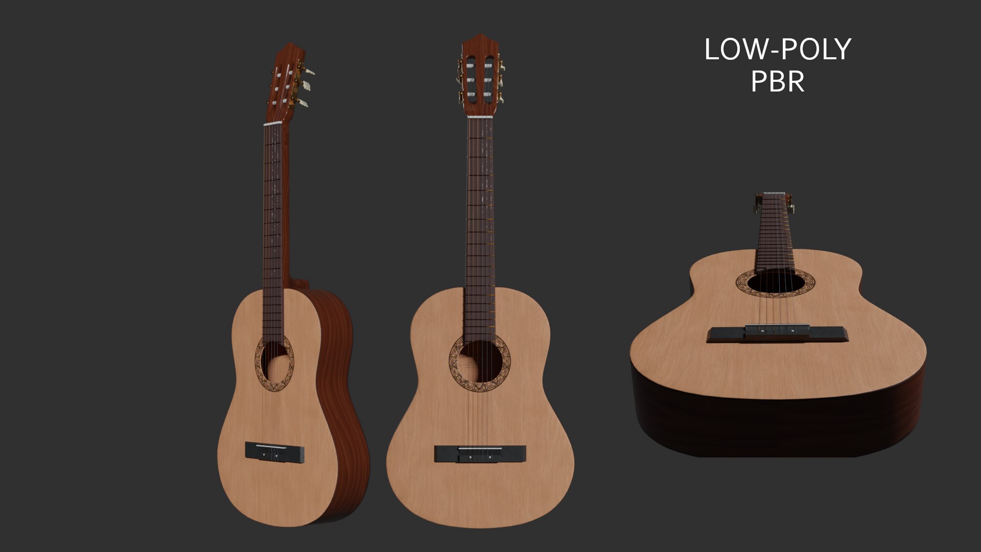 Acoustic Guitar Low-poly PBR 3D Model - TurboSquid 2141052