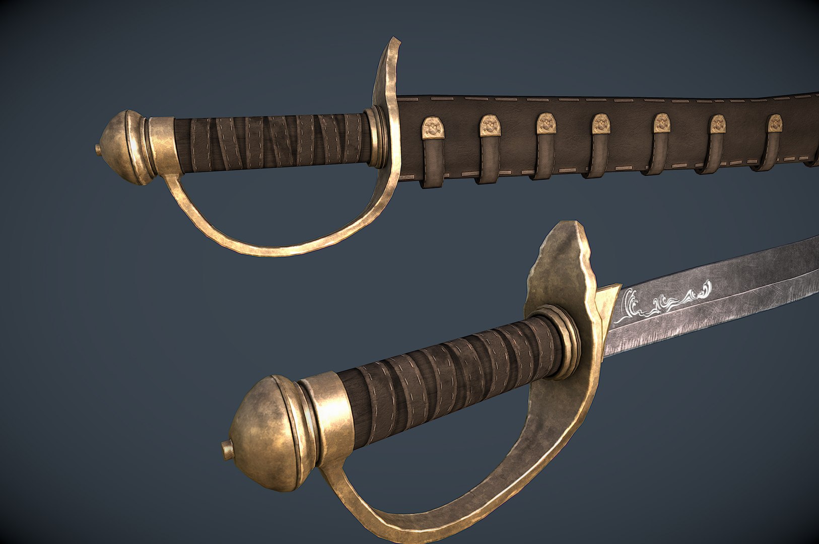 3d Fantasy Pirate Scimitar Model