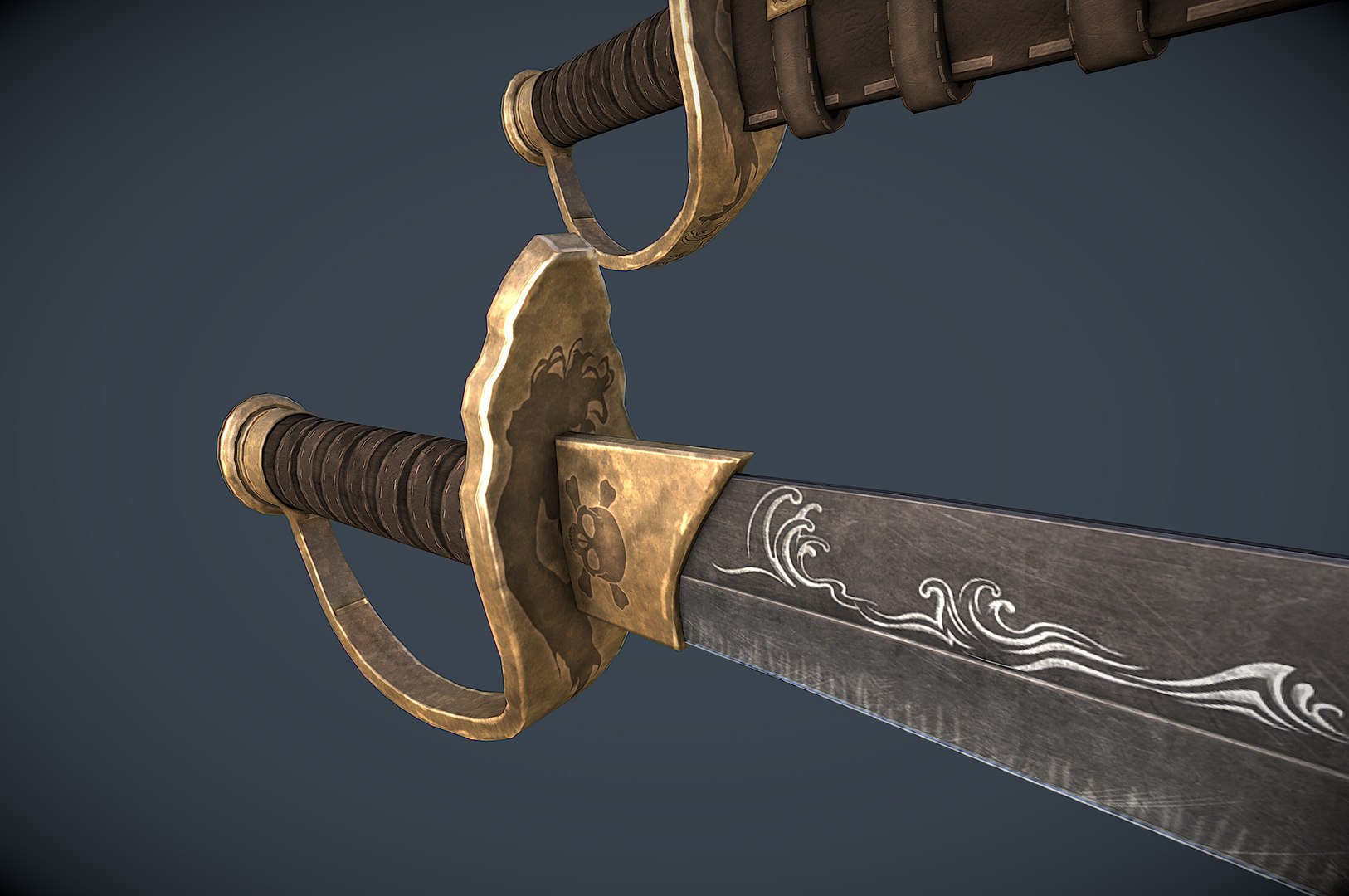 3d Fantasy Pirate Scimitar Model