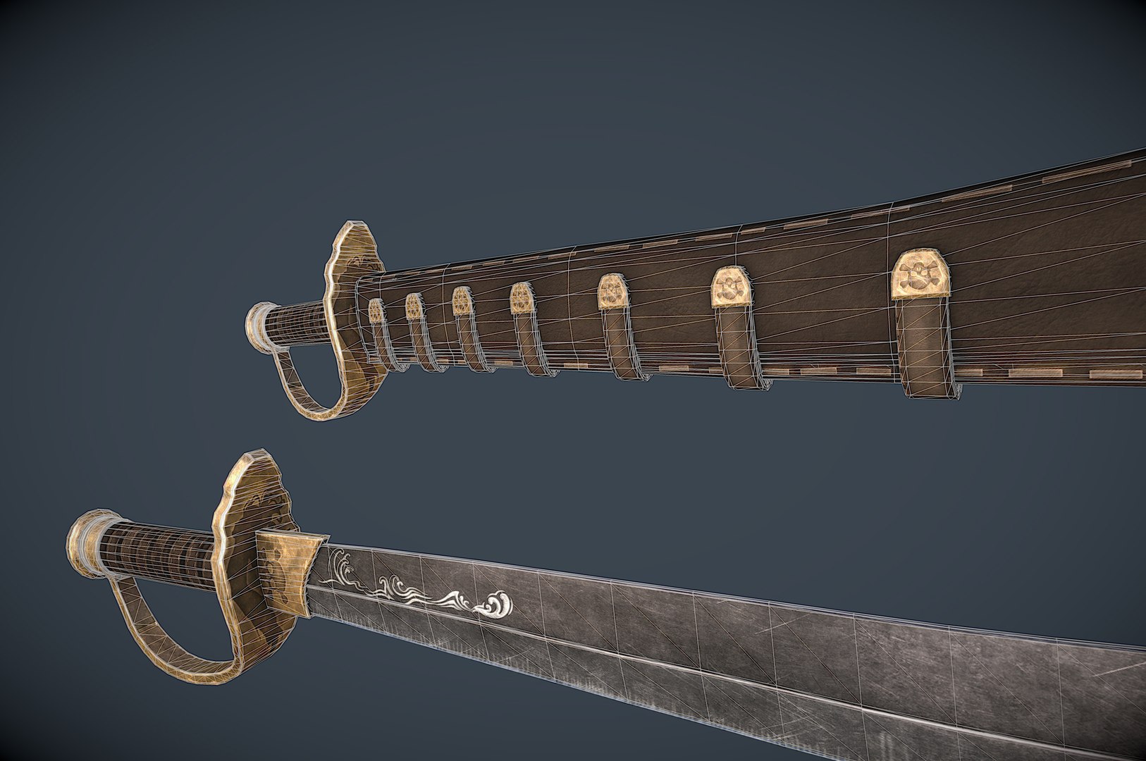 3d Fantasy Pirate Scimitar Model