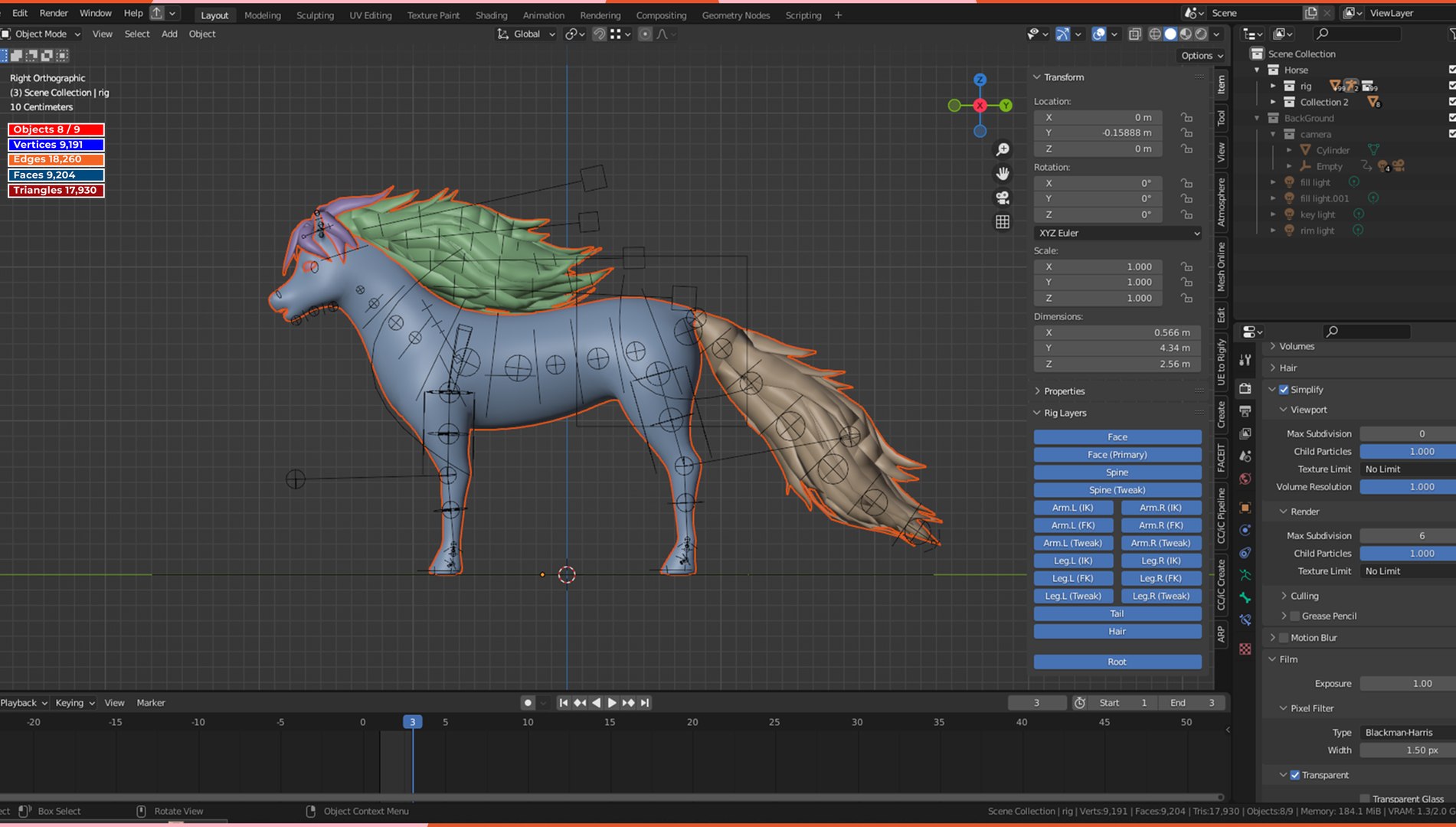 Horse 3D Cartoon Rigged Model - Blender 3D Model - TurboSquid 2196817
