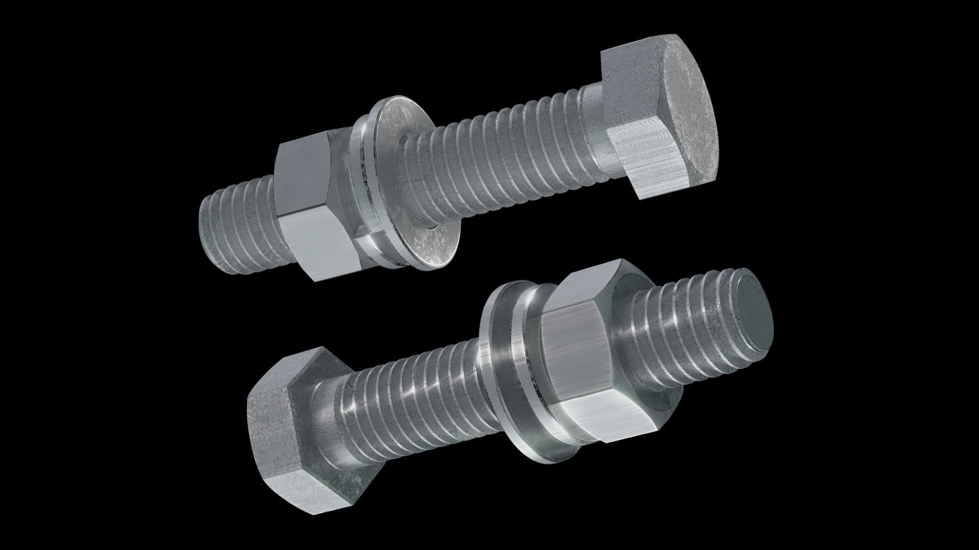 free nut bolt 3d model