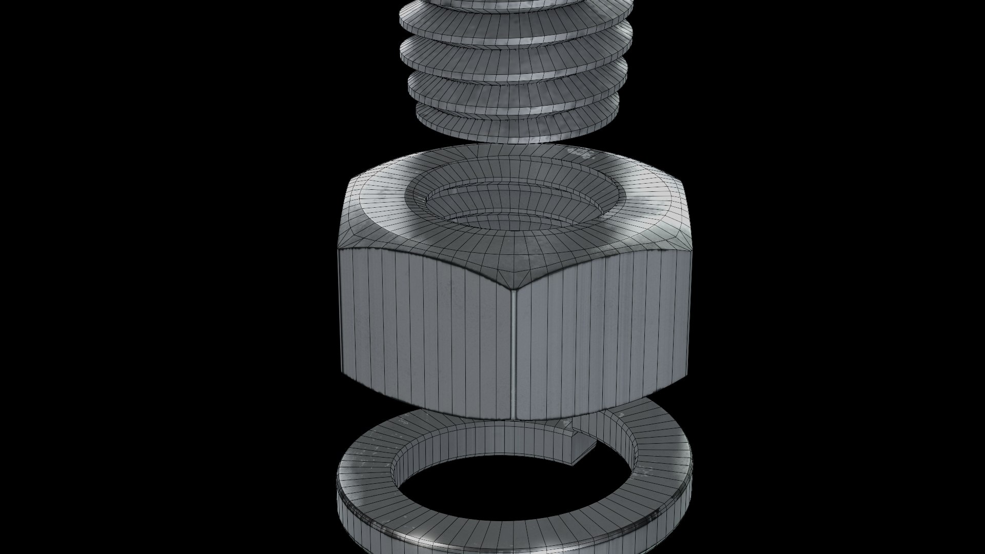 free nut bolt 3d model