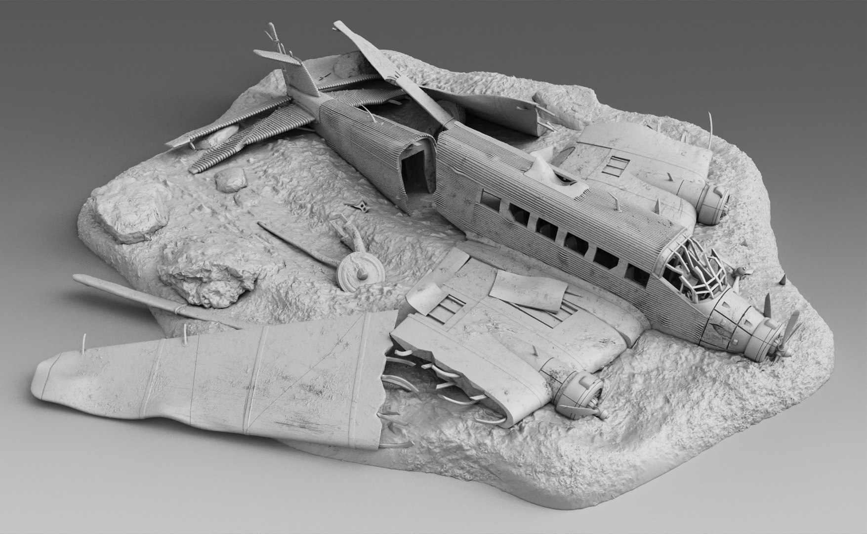 3D Model German Plane Junkers JU-52 - TurboSquid 1952231