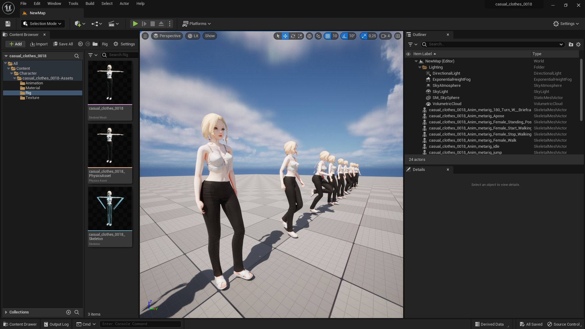 3D Casual Clothes 0018 - Rig - Unreal - Unity - Blender - Animated - Realistic Female Character ...