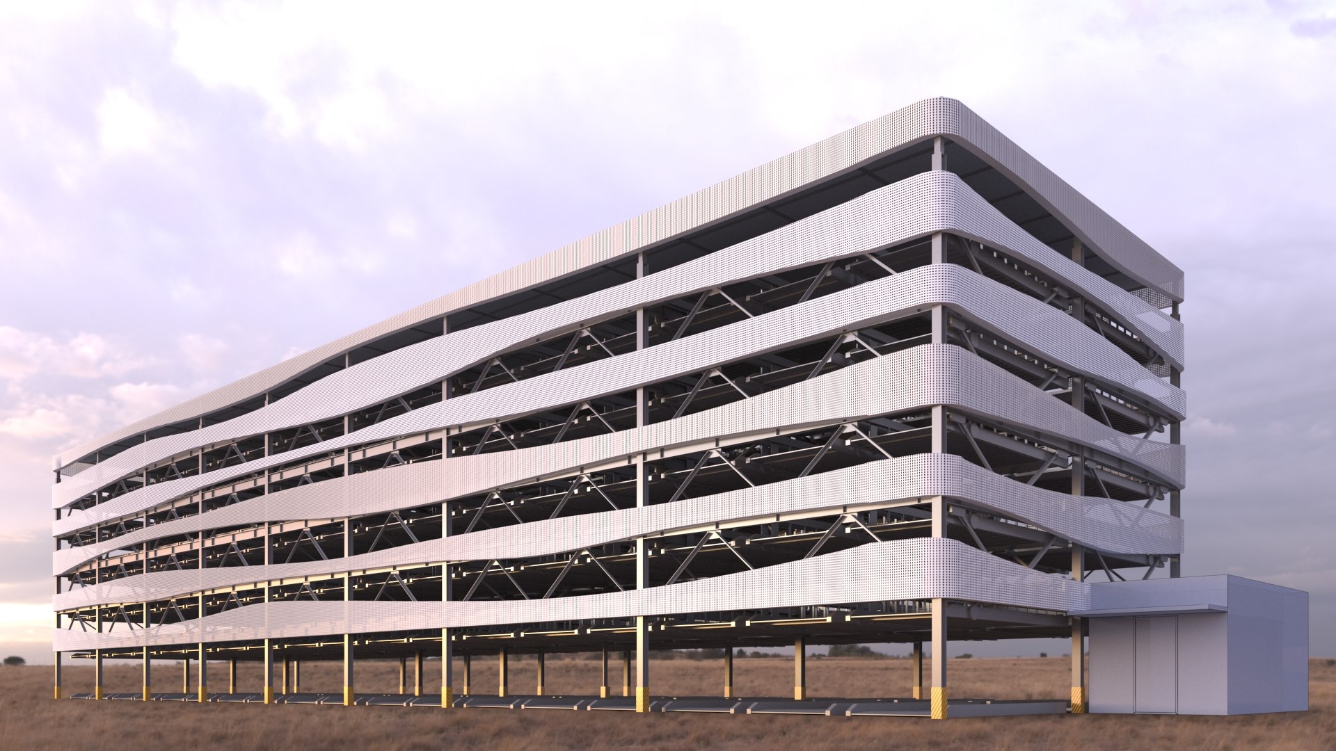 modelo 3d Multistorey car parking building - TurboSquid 2110640