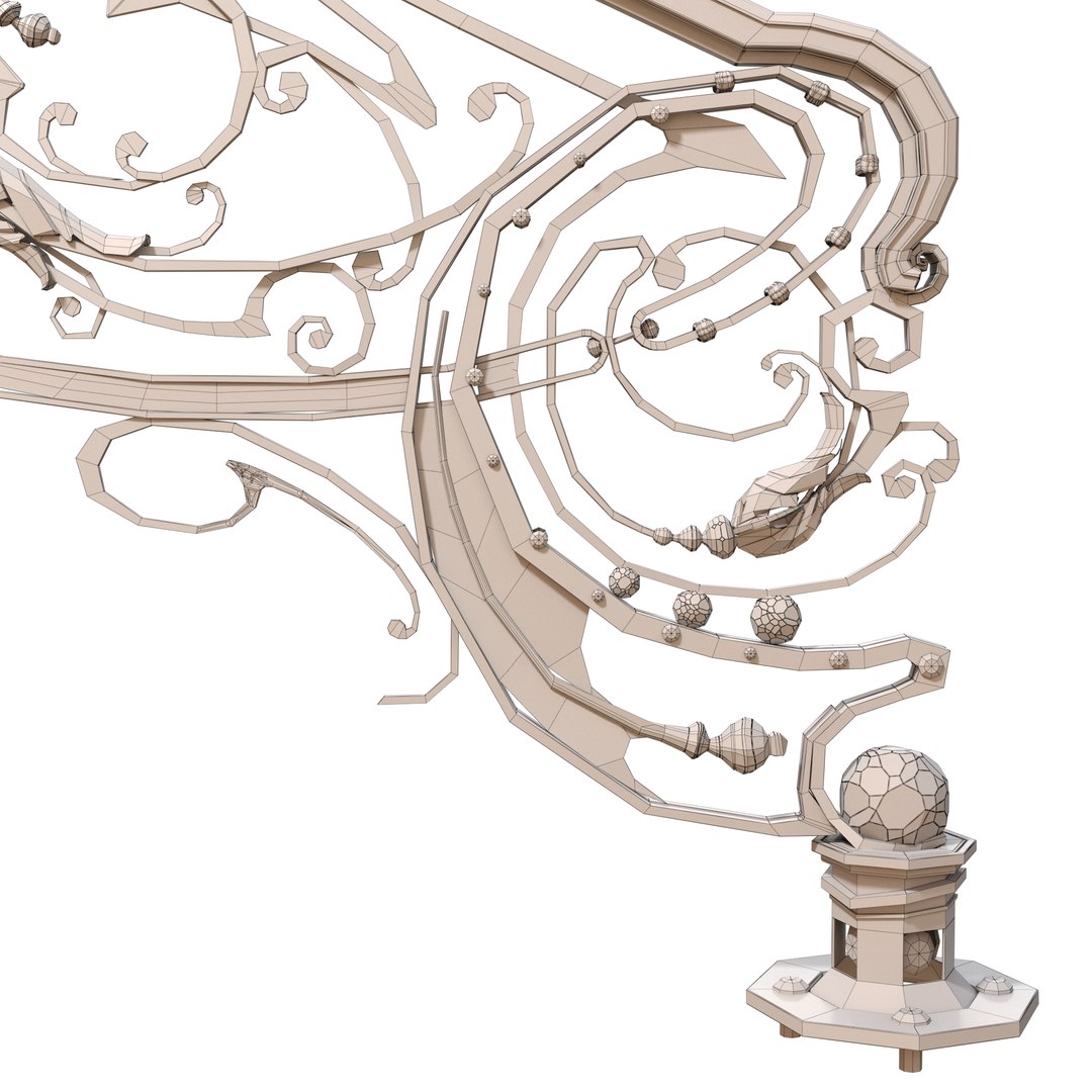 Stair railing vegetation stylization 3D model - TurboSquid 2137416