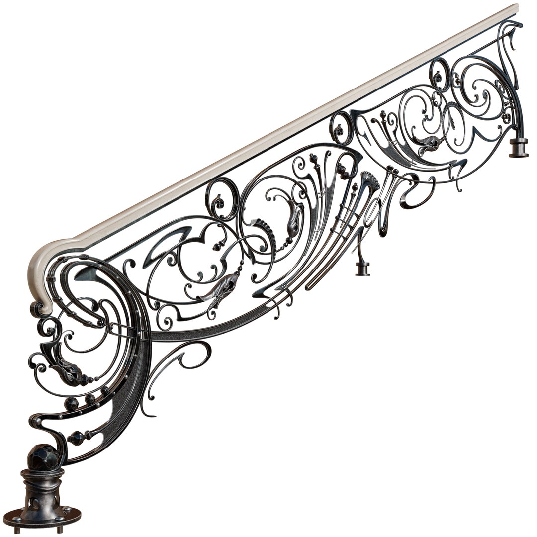 Stair railing vegetation stylization 3D model - TurboSquid 2137416