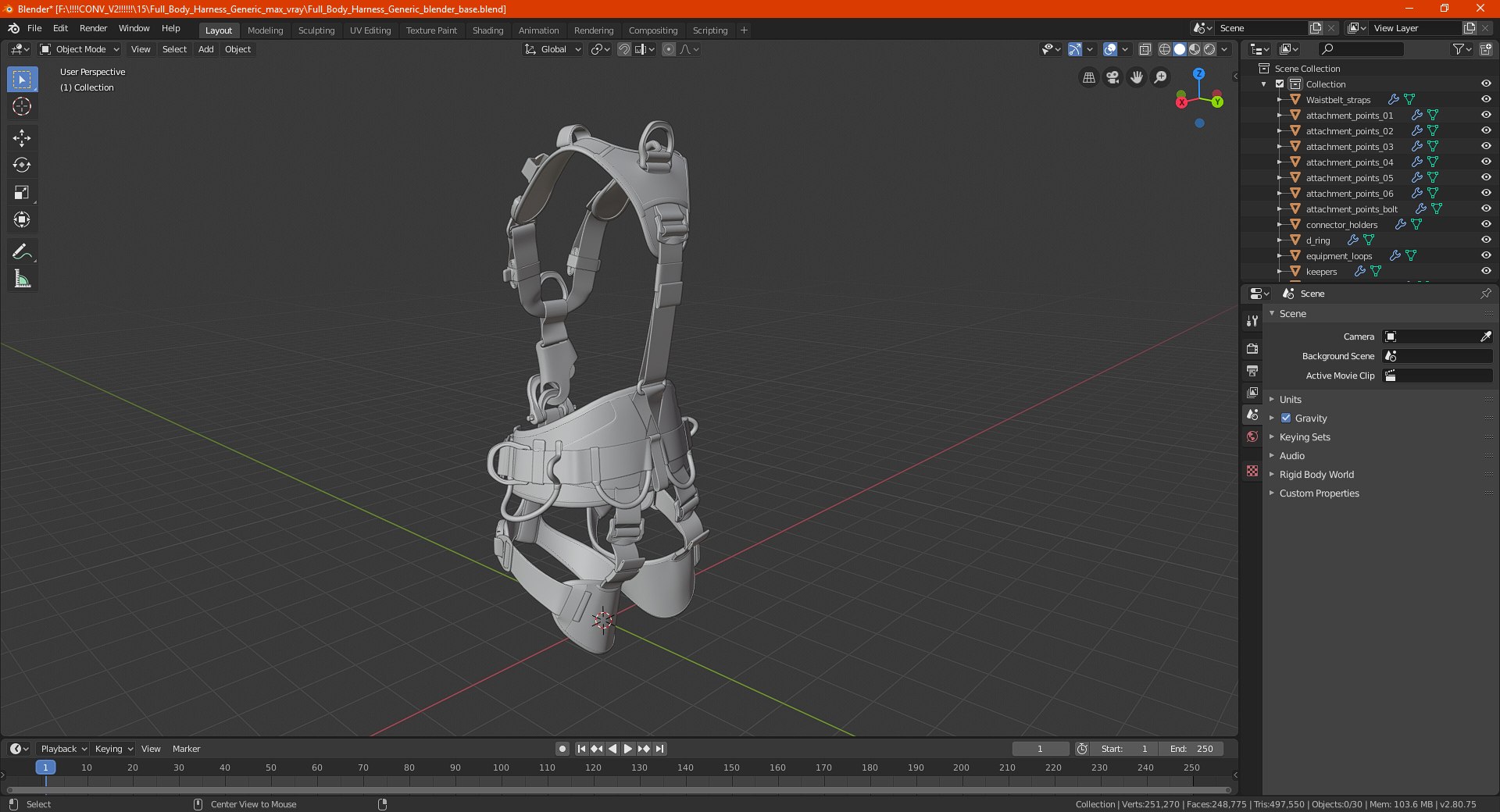 Body harness generic 3D model - TurboSquid 1553747