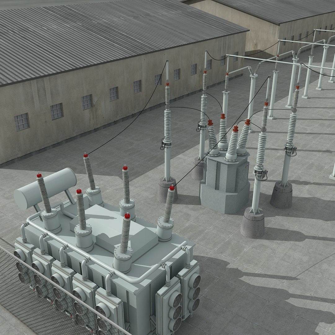 3d Electrical Substation Scene