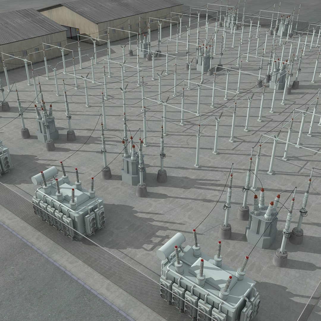 3d Electrical Substation Scene