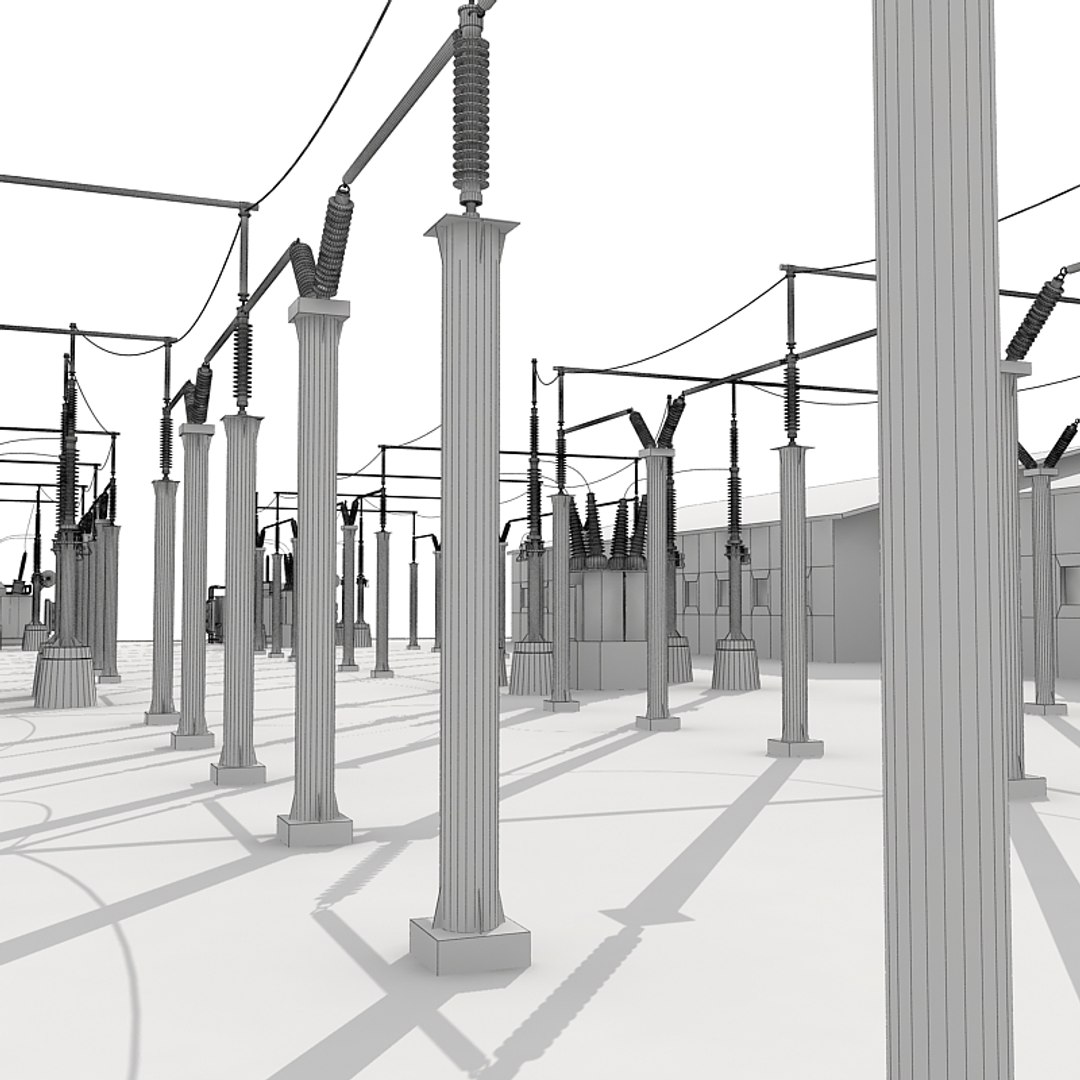 3d Electrical Substation Scene