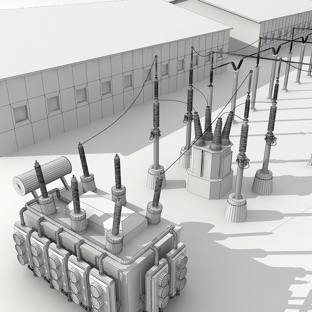 3d Electrical Substation Scene