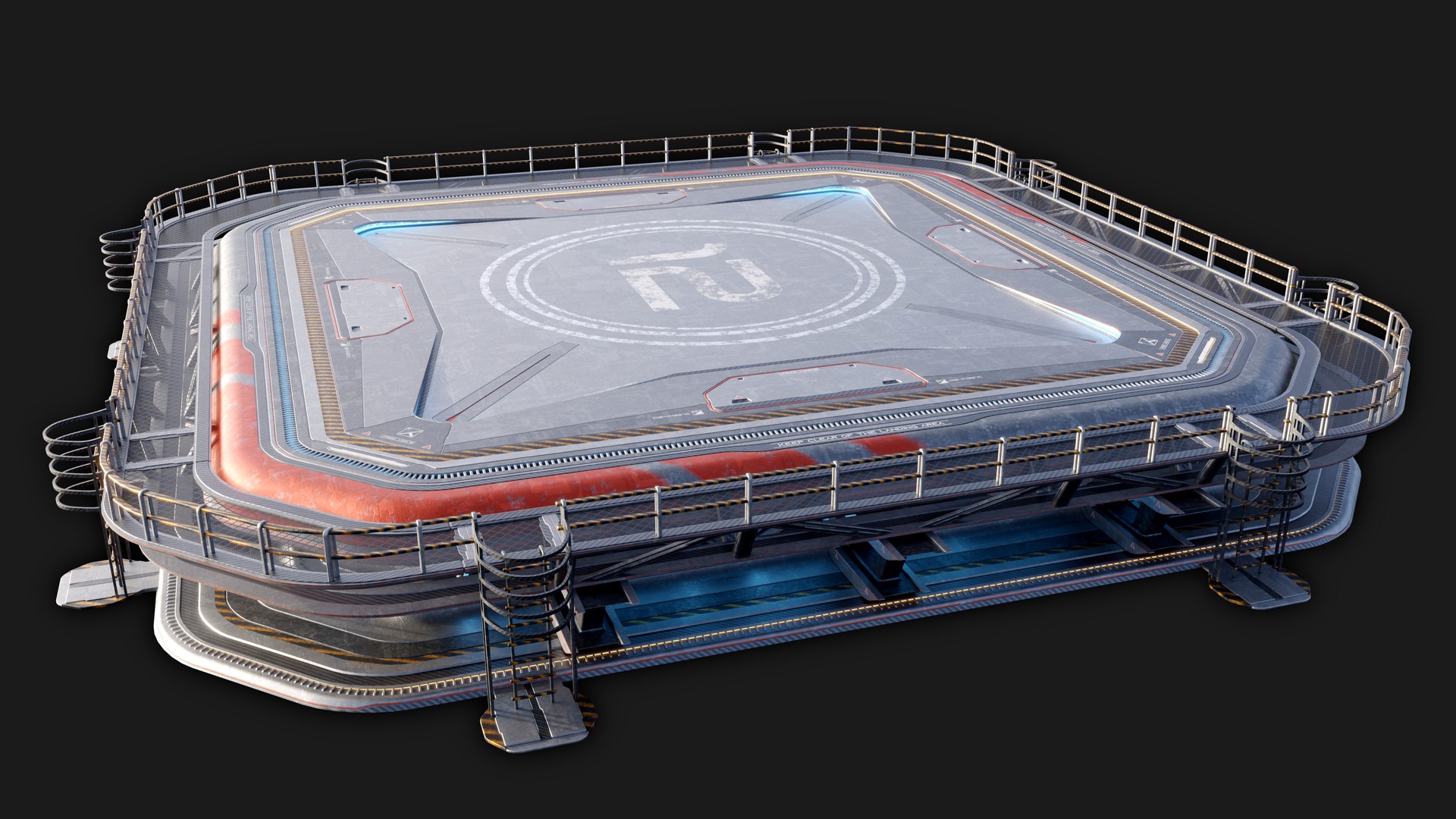 3D Sci-Fi Landing Pad 3D Model - TurboSquid 2008693