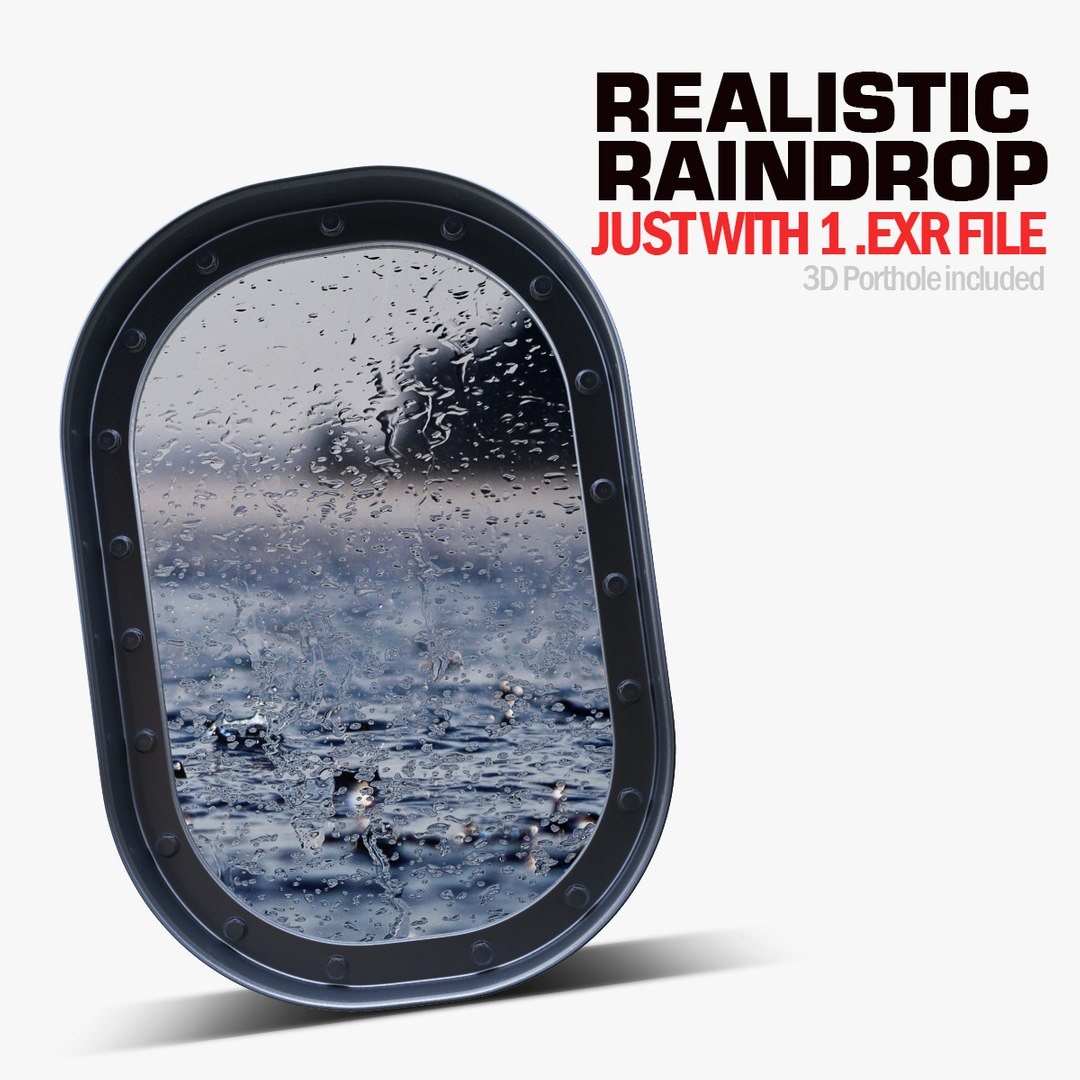 3d model hyperrealist raindrops drop water