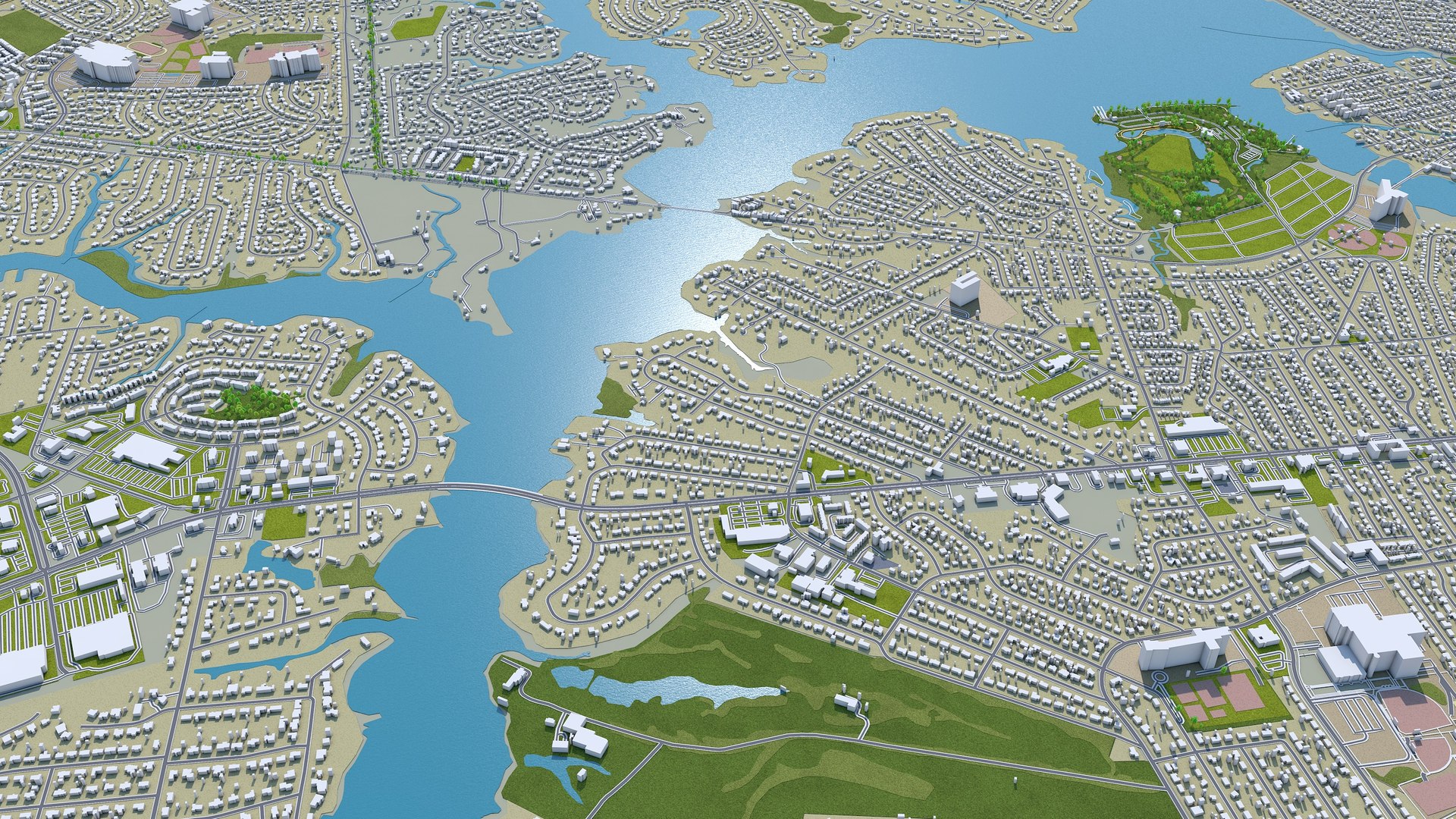 3D city area building model - TurboSquid 1596492