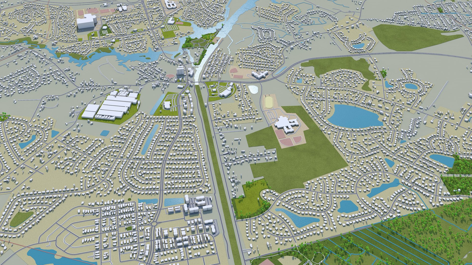 3D city area building model - TurboSquid 1596492