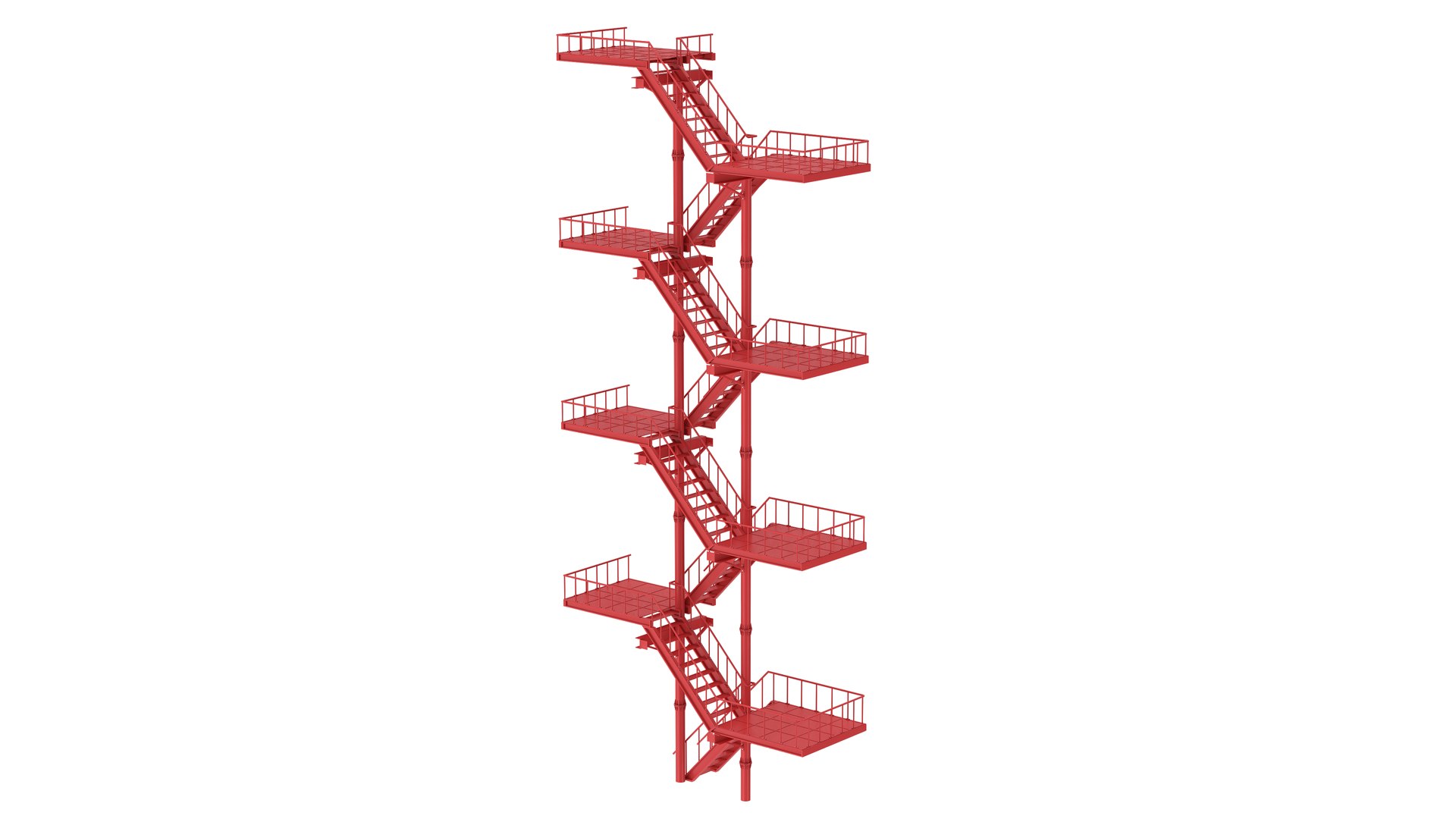 Modular Fire Escape 3D Model - TurboSquid 2417006