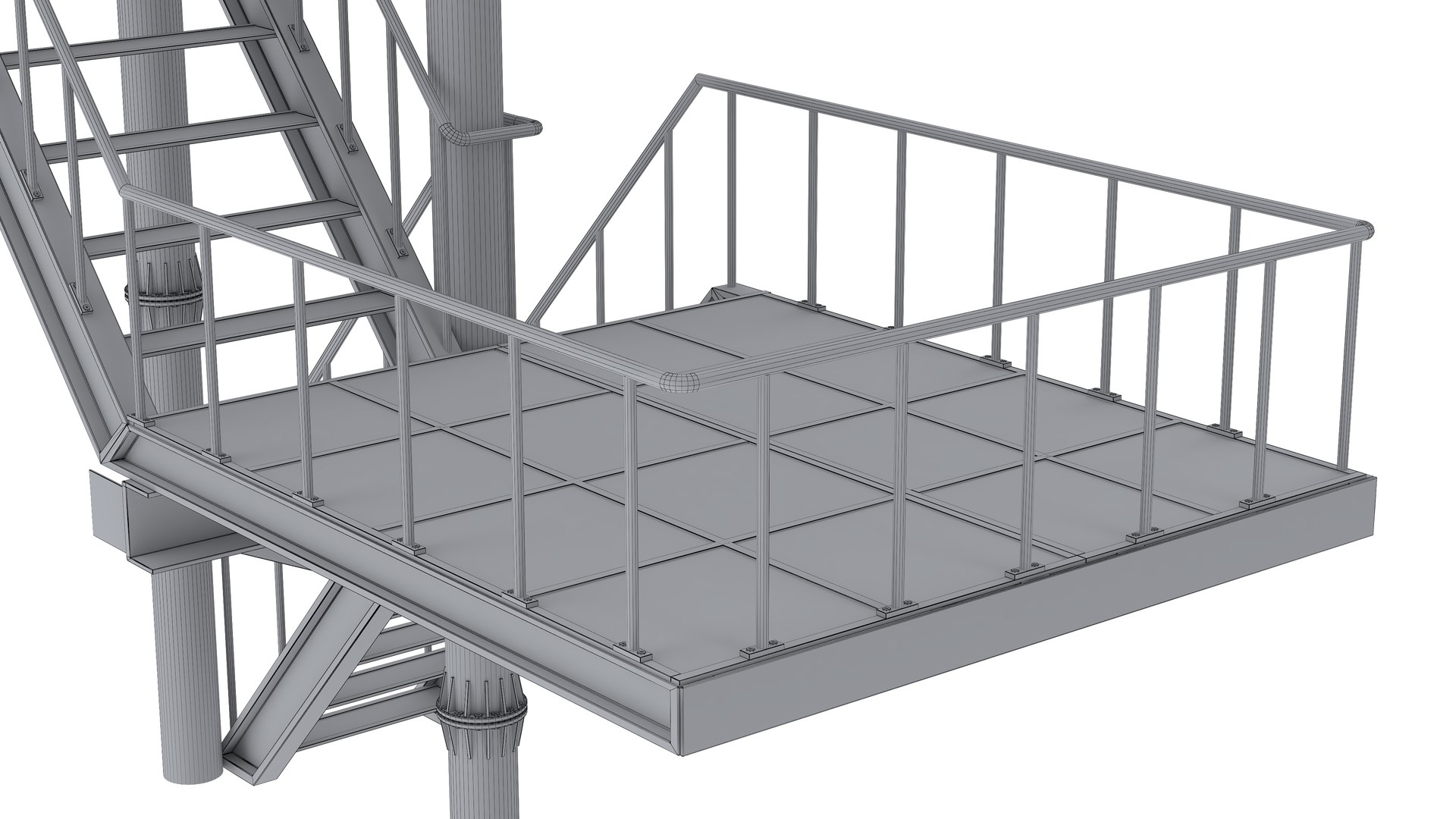 Modular Fire Escape 3D Model - TurboSquid 2417006