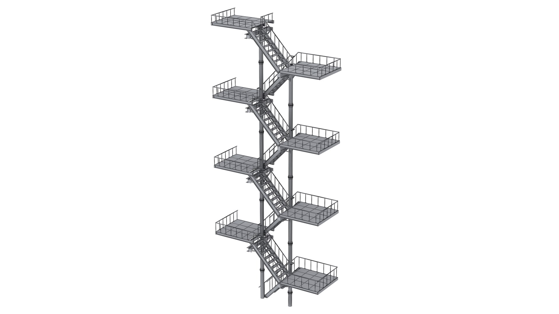 Modular Fire Escape 3D Model - TurboSquid 2417006