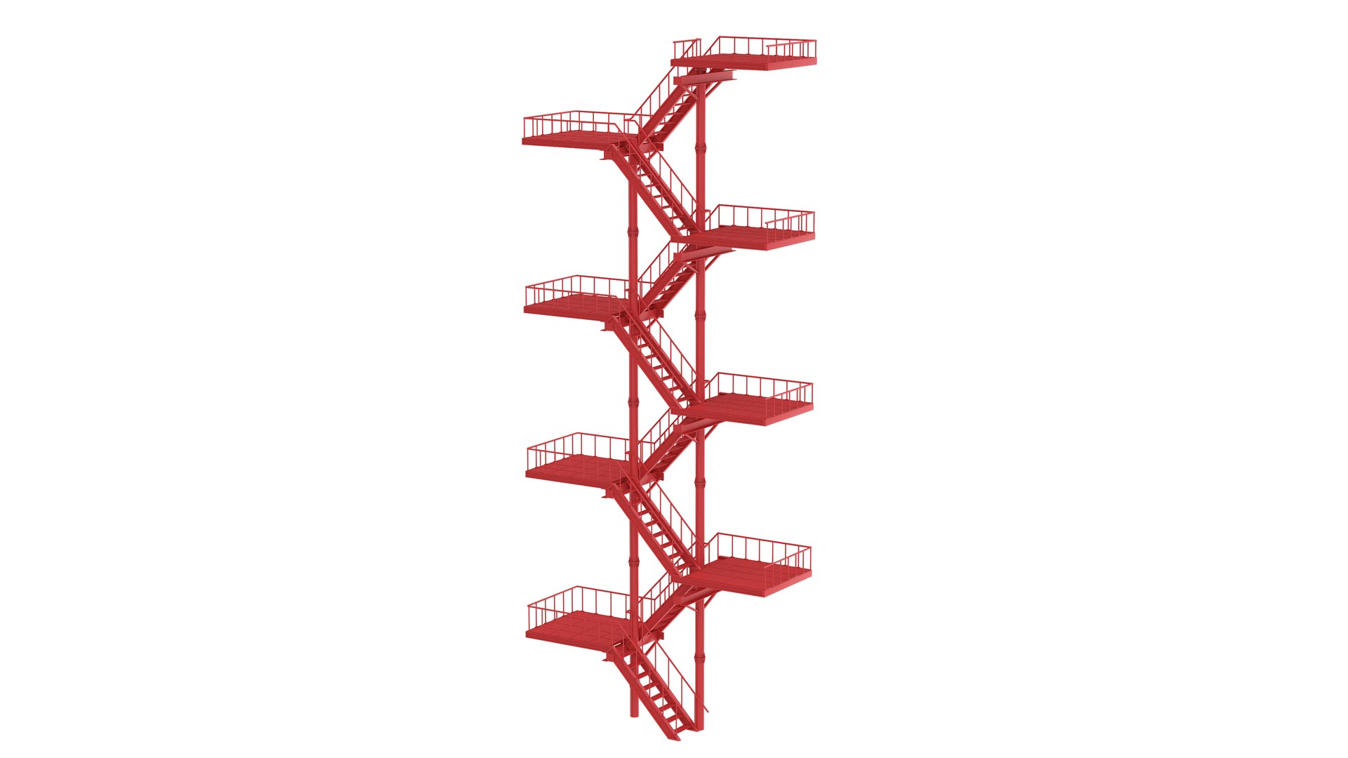 Modular Fire Escape 3D Model - TurboSquid 2417006