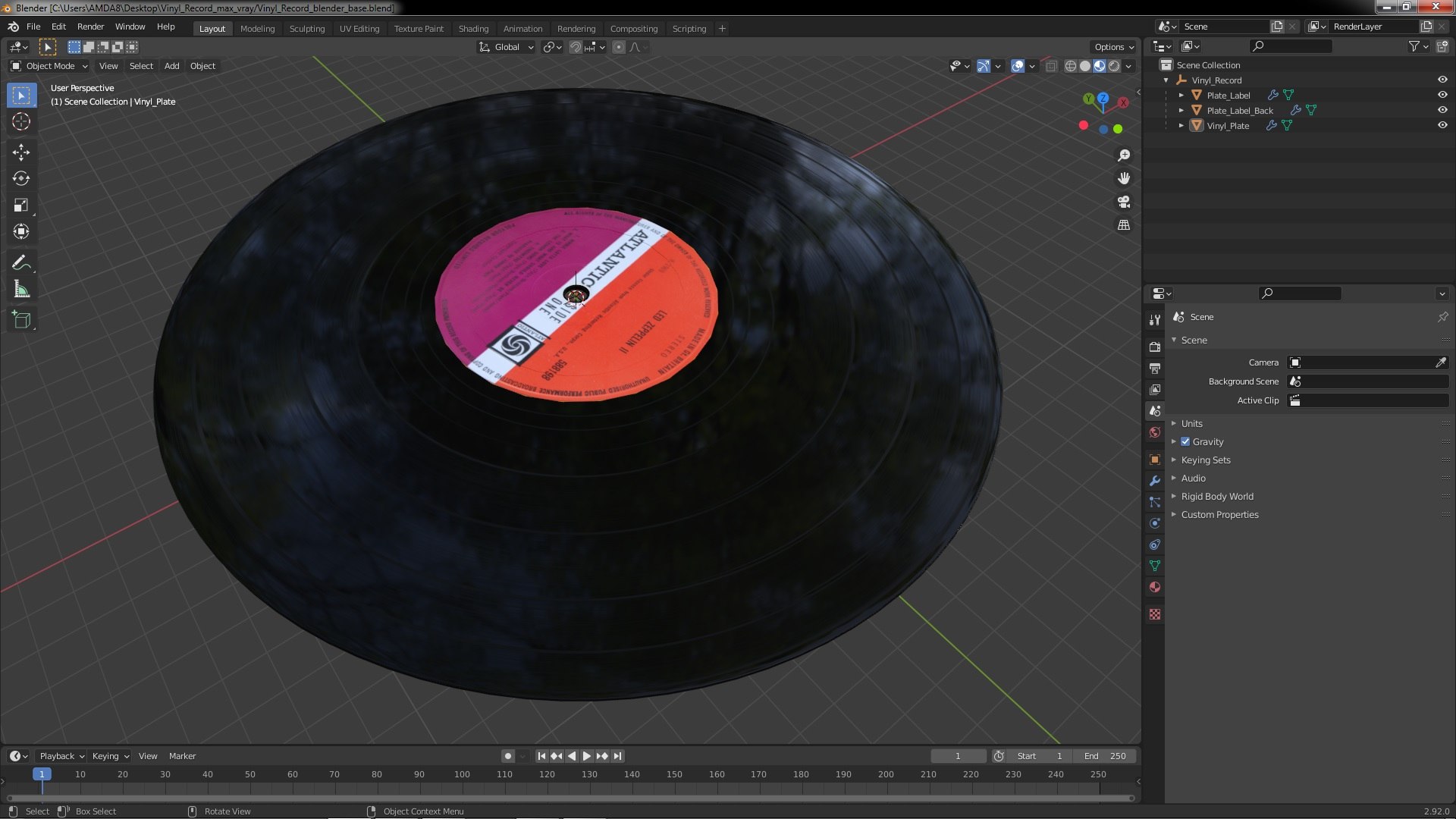 Vinyl Record Model - TurboSquid 2133305