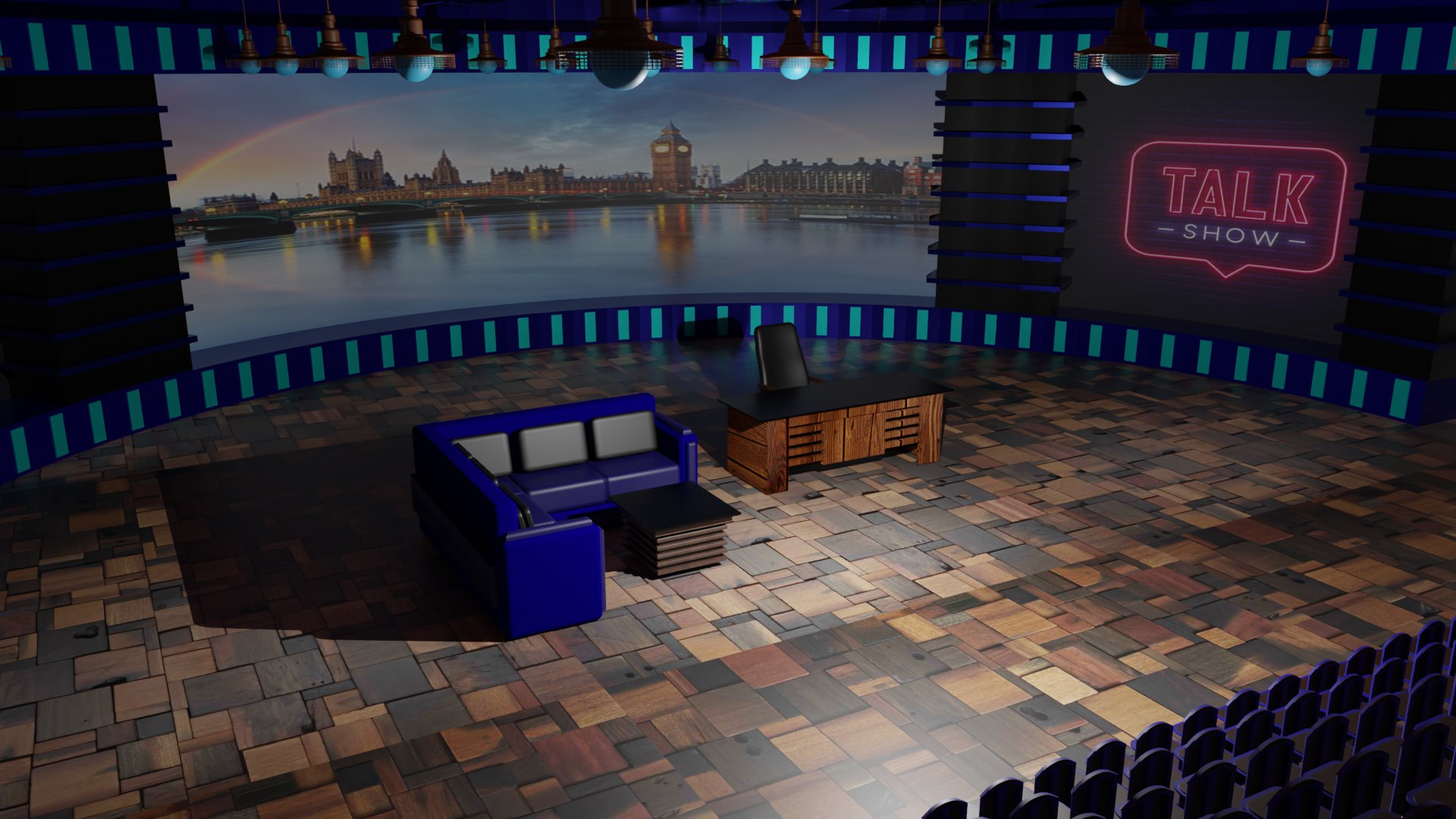 Talk Show TV Studio 3D Model - TurboSquid 2161105