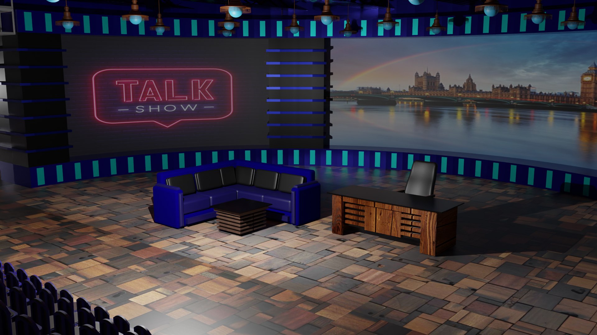 Talk Show TV Studio 3D Model - TurboSquid 2161105