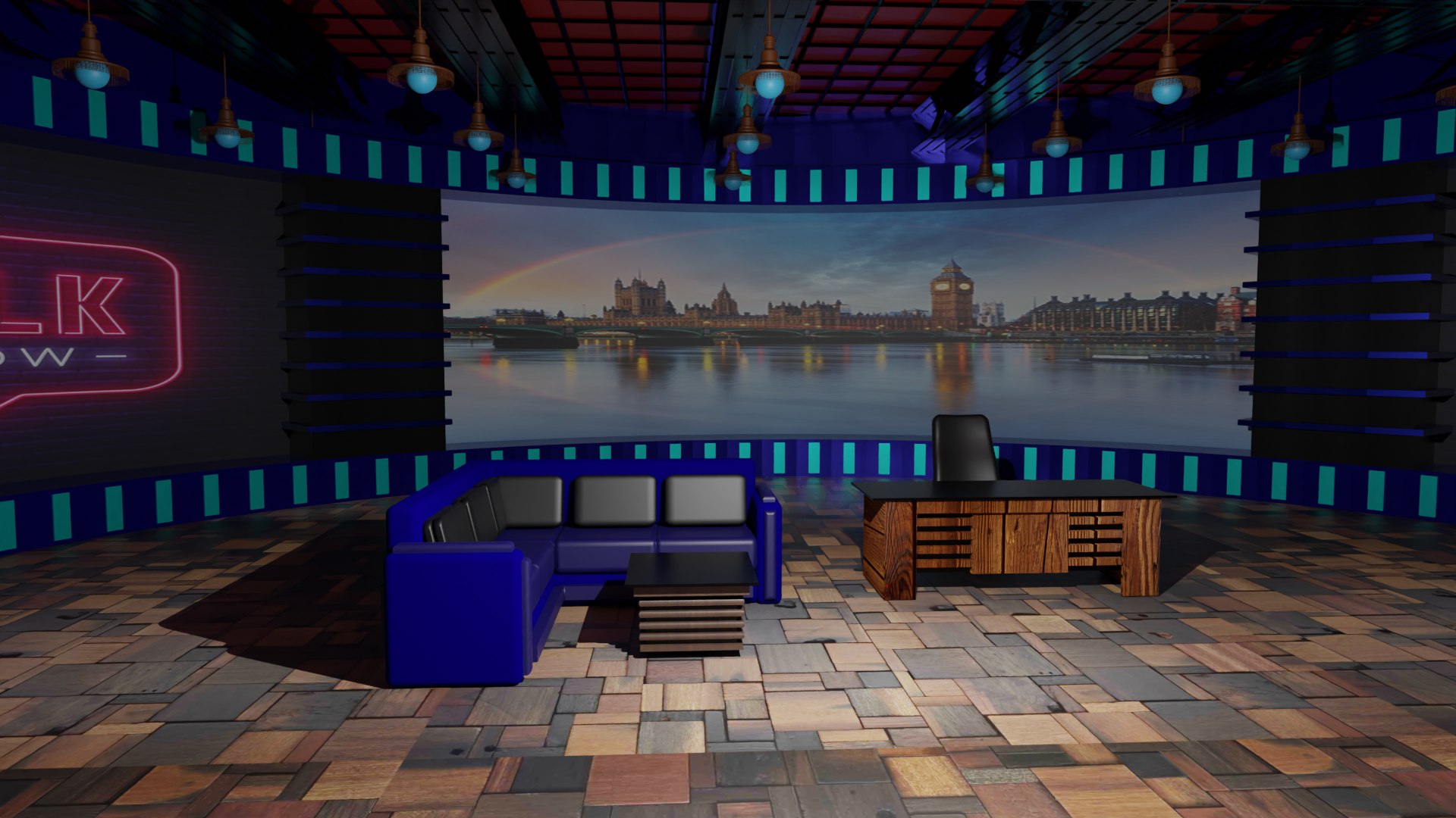 Talk Show TV Studio 3D Model - TurboSquid 2161105